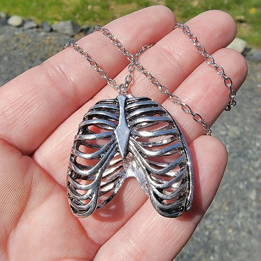Anatomical Rib Cage Necklace, Silver Ribcage, Gothic Jewelry - Oddities ...