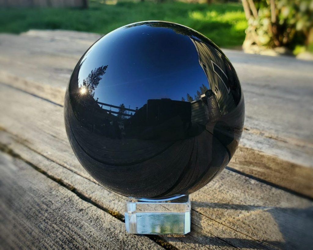 80mm Large Black Crystal Ball, Crystal Fortune Telling Ball, Quartz, 3. ...